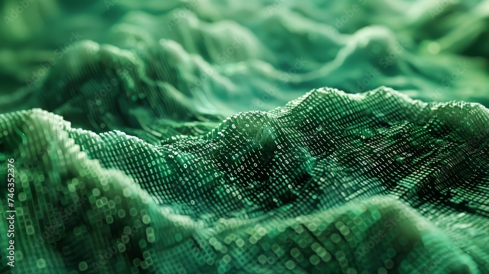 Visualize the seamless blend of binary code with natural textures ...