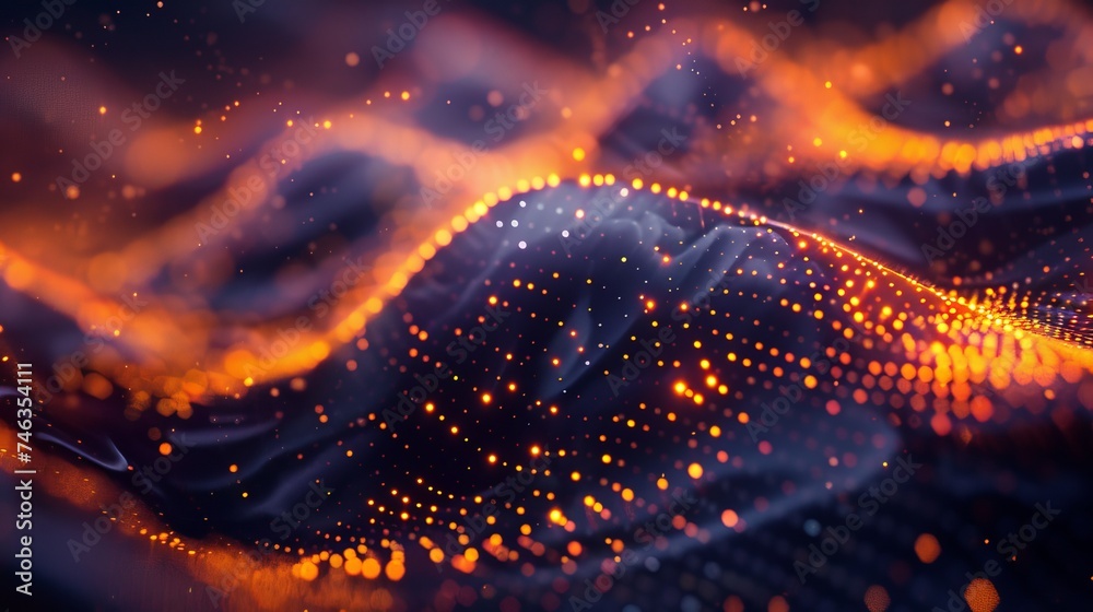 Capture the fluidity of tech-driven backgrounds, where motion and data ...