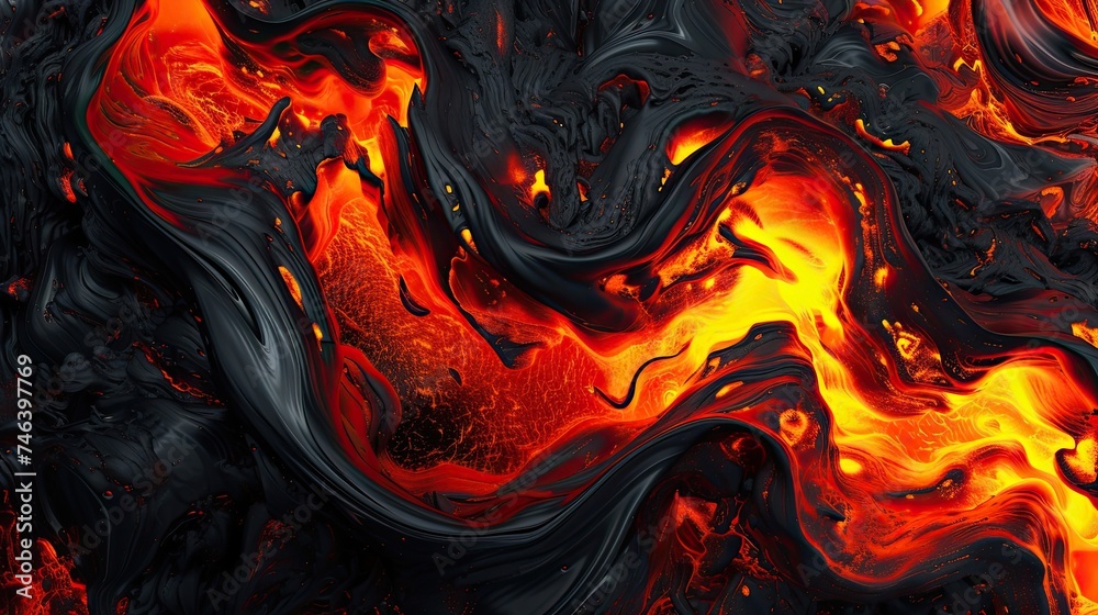 Abstract volcano icon. Lava, molten, volcanic, eruption, magma, fiery ...