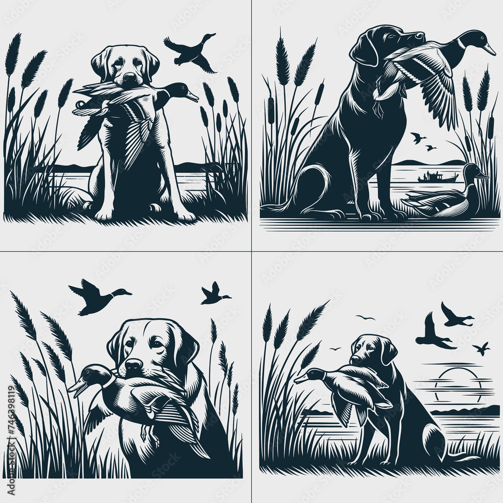 Duck Hunting Dog SVG File, Duck Hunter svg, Hunting Dog svg, Hunting ...