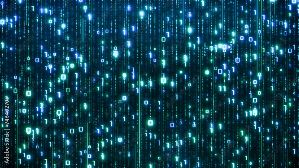 Digital data flow, data science concept, machine learning, big data ...