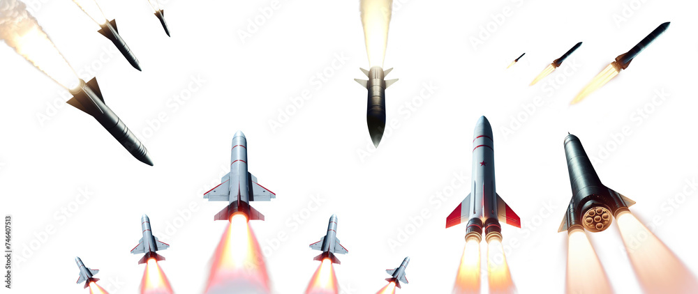 missile launch set isolated transparent PNG. With fire trail. Flaming ...