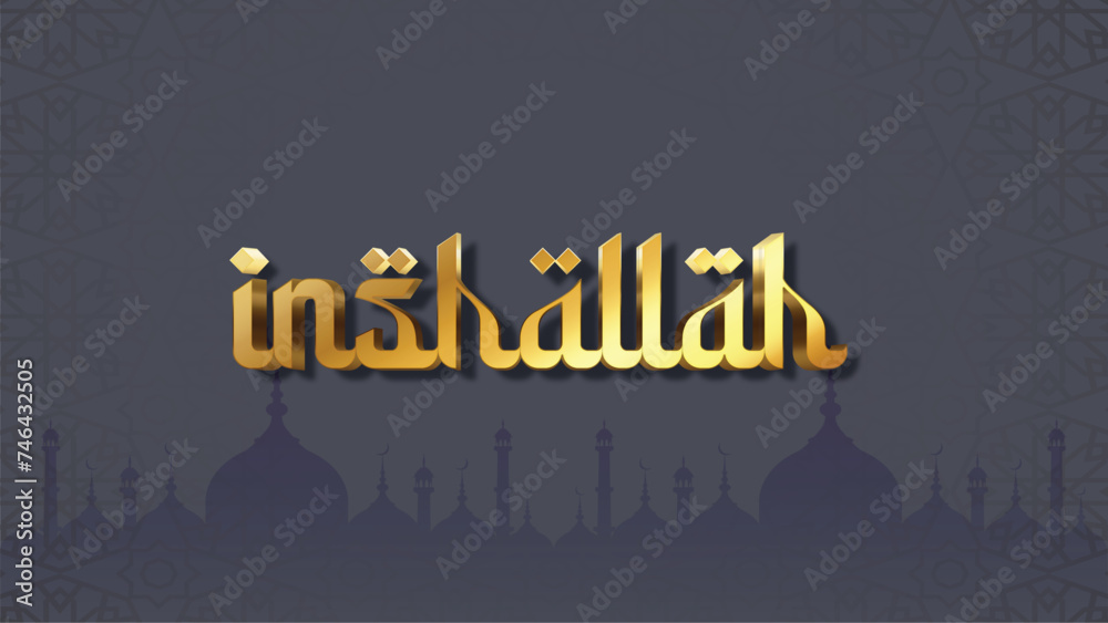 Vetor de Arabic calligraphy artwork of subhanallah, inshallah ...