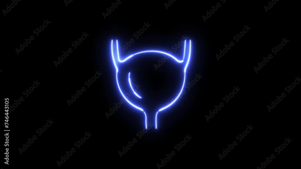 Vidéo Stock Futuristic glowing low polygonal human bladder medical ...