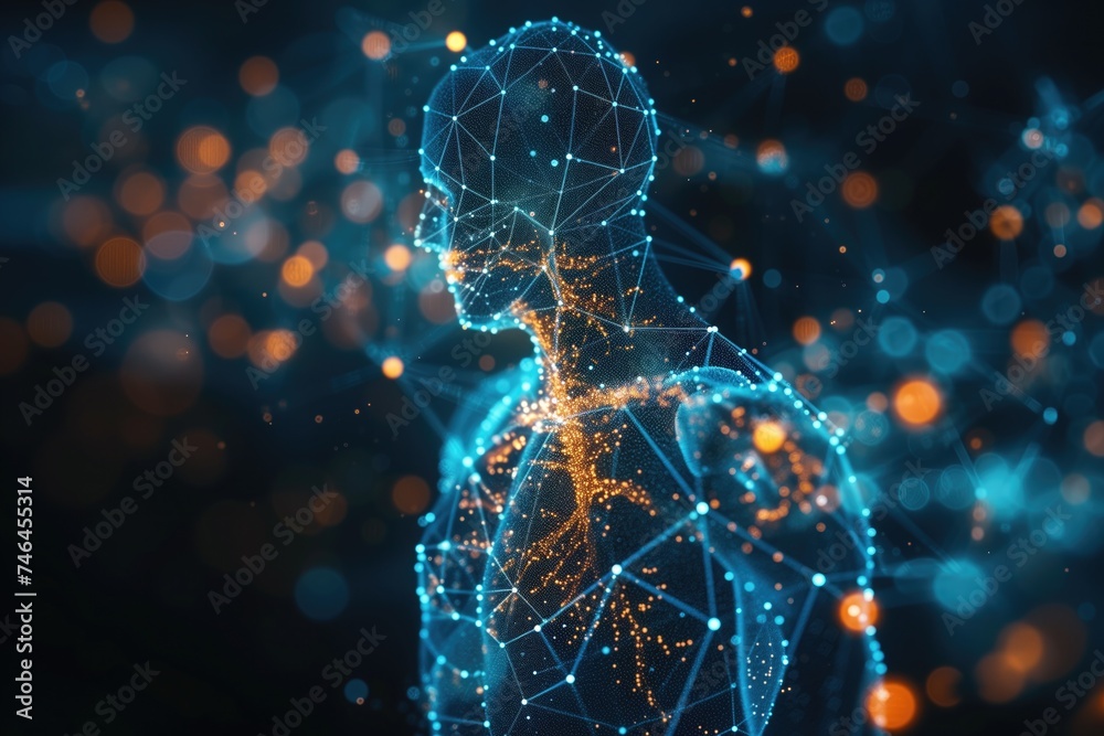 Body-Integrated AI Health Assistant: A person receives an AI-powered ...