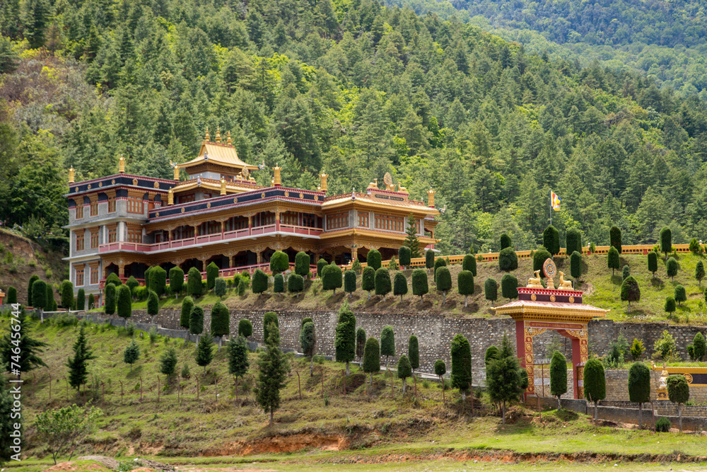 Beautiful tdl buddhist monastery architecture design at morning at ...