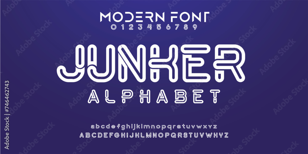 Double line monogram alphabet and tech fonts. Lines font regular ...