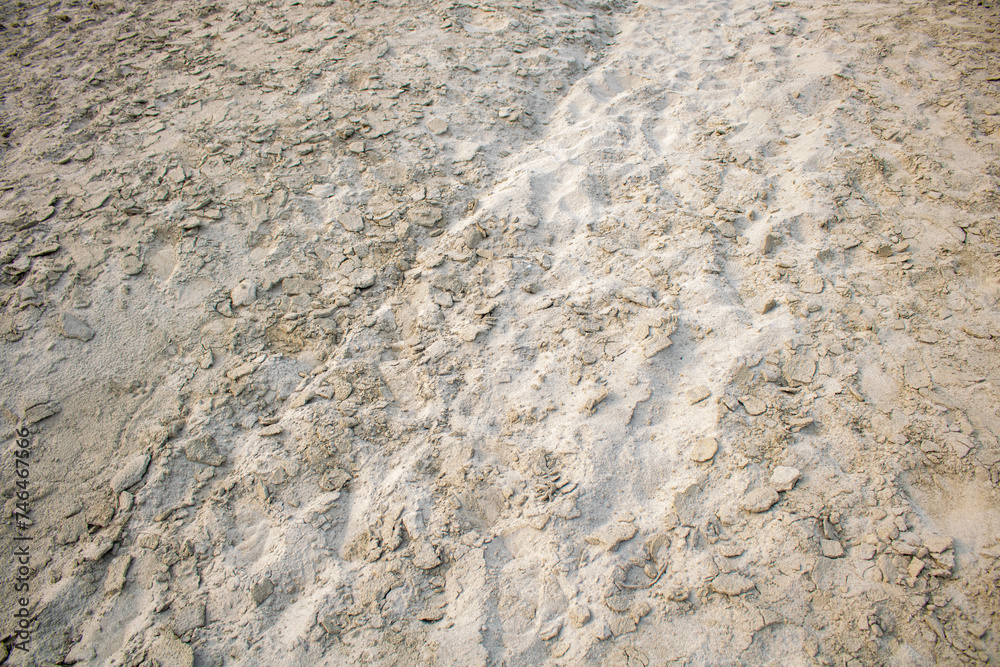 Sand layers on riverbanks. Alluvial soil has dried and cracked. It can ...