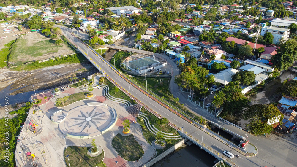 Aerial landscape view of the capital city of Dili, Timor-Leste in ...