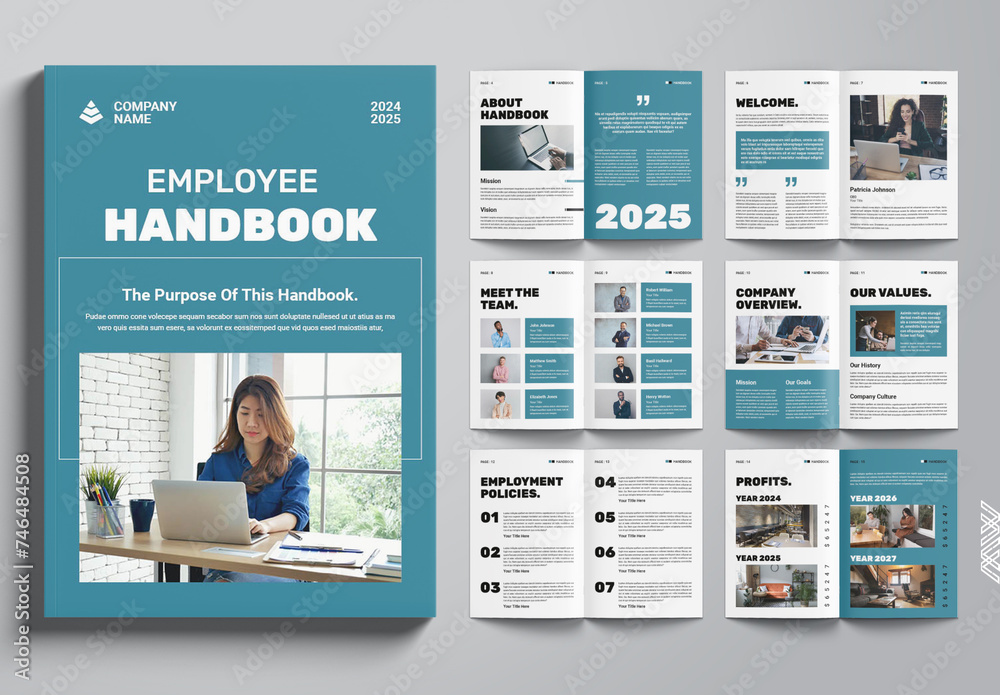 Employee Handbook Layout Template Stock Template Adobe Stock