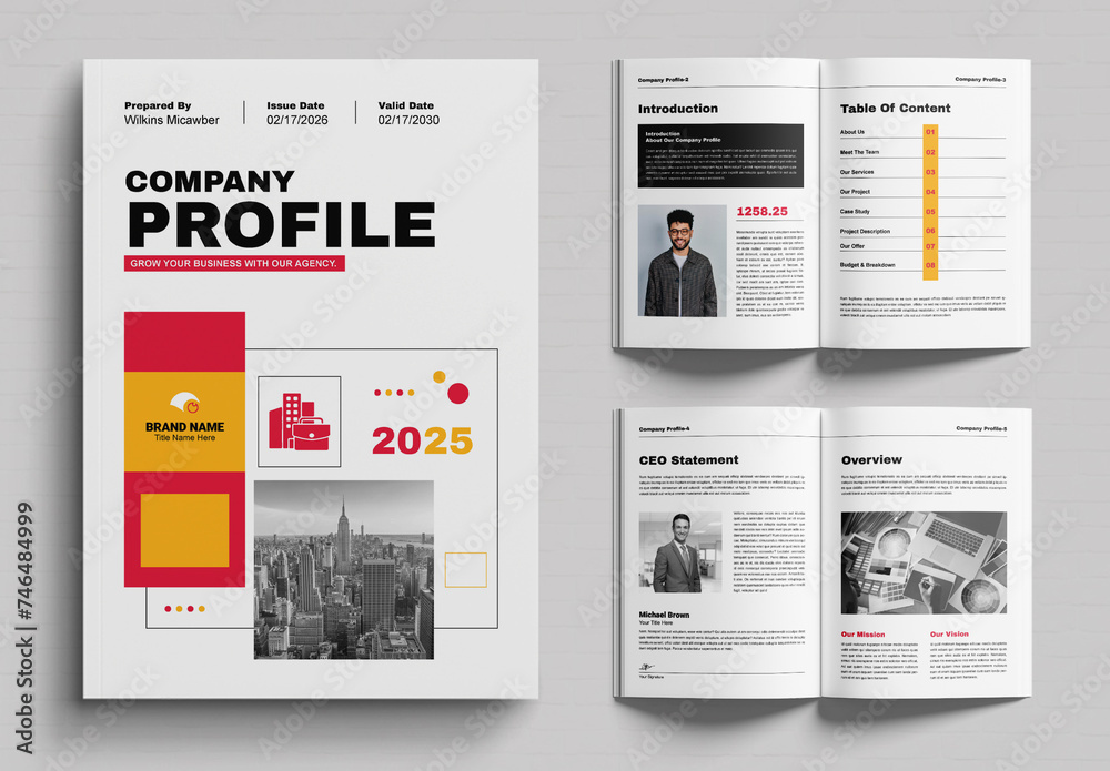 Company Profile Template Layout Stock Template | Adobe Stock