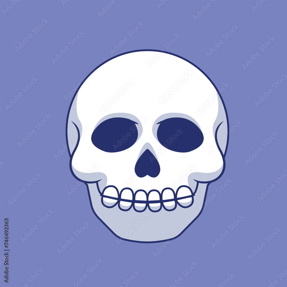 Skull Cartoon Vector Icons Illustration. Flat Cartoon Concept. Suitable ...