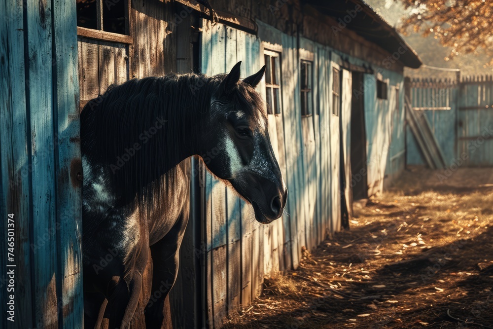 Beautiful horse in the paddock. The concept of breeding purebred ...