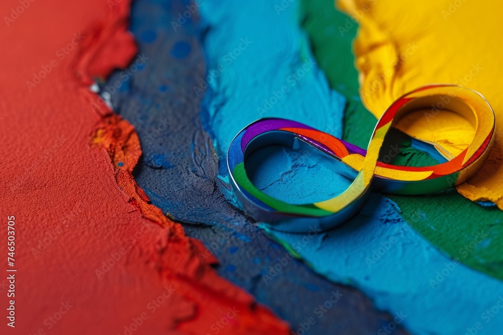 World autism awareness day concept. Autism infinity rainbow symbol sign ...