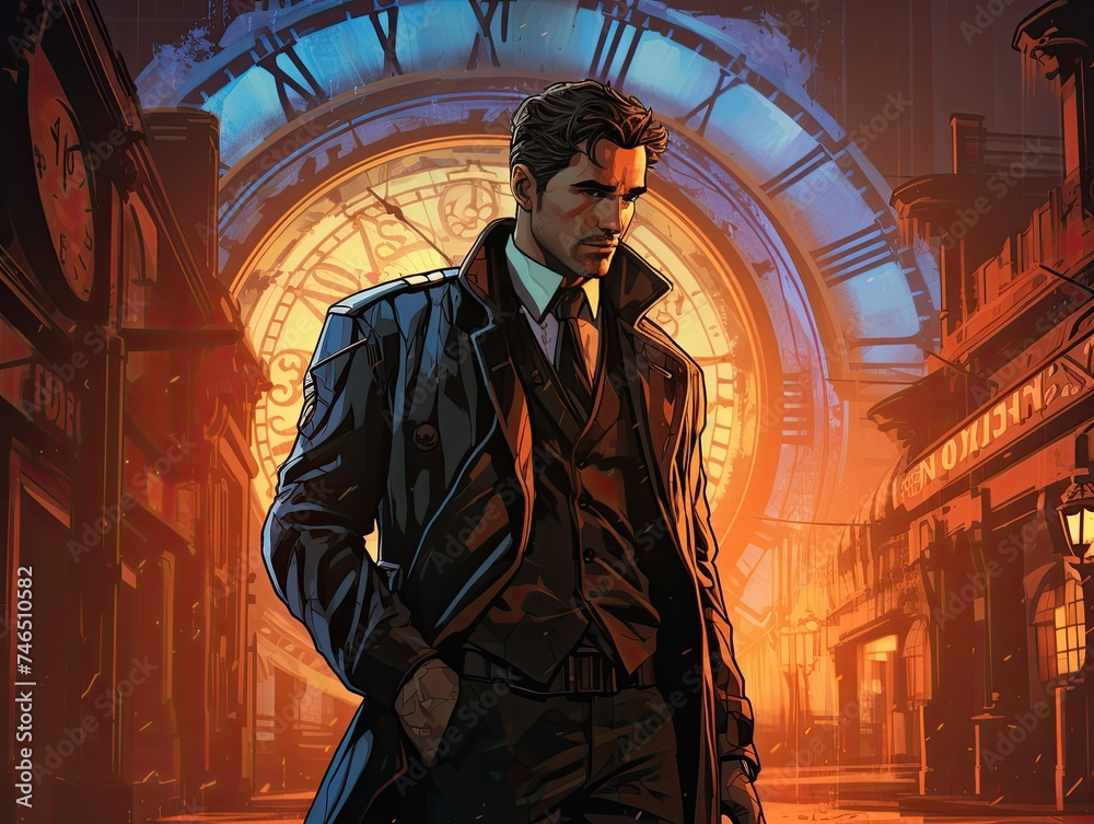 Futuristic detective solving a murder with time travel clues hopping ...