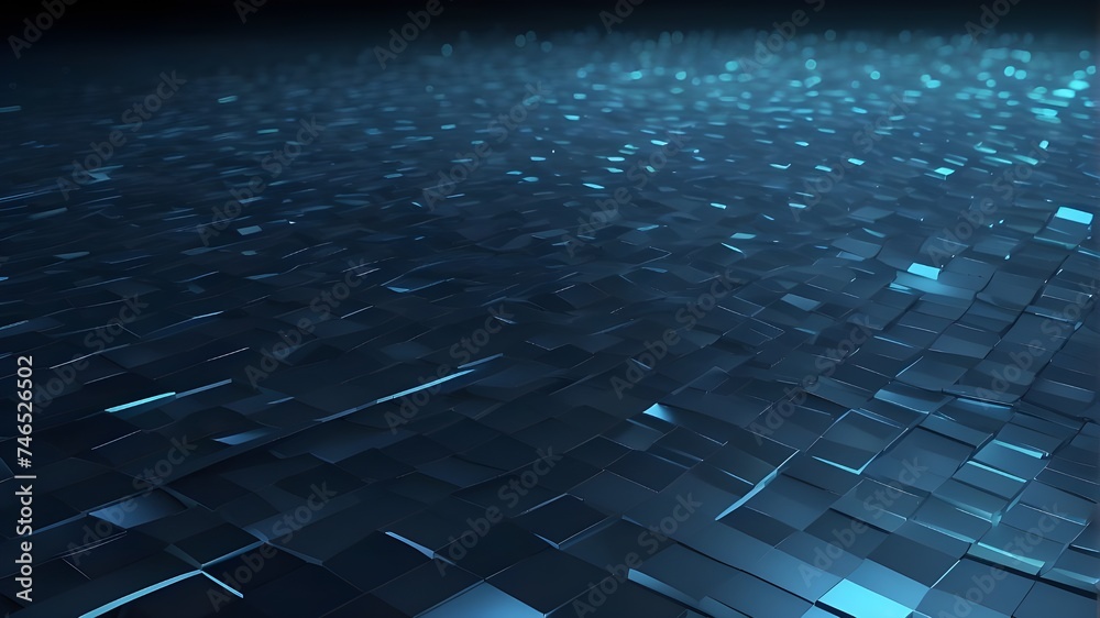 Blue Matrix Patterns in 3D Technology Design, Blue Light Patterns in ...