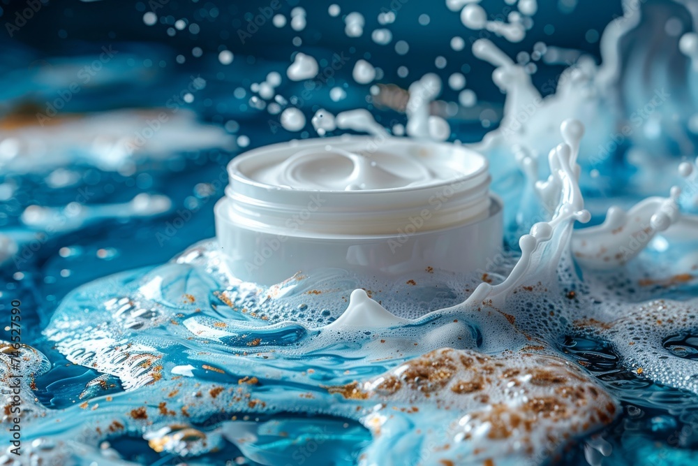 Facial one person skin care cream. Skincare treatment products ...