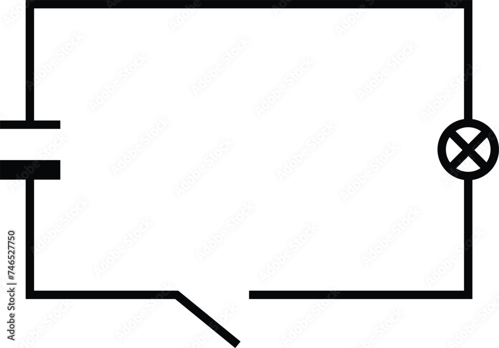 Electric Current Flow Line Diagram Stock Vector | Adobe Stock