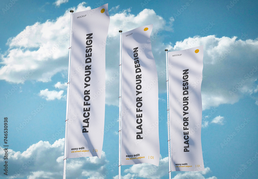 Three Vertical Flags 01 Stock Template | Adobe Stock