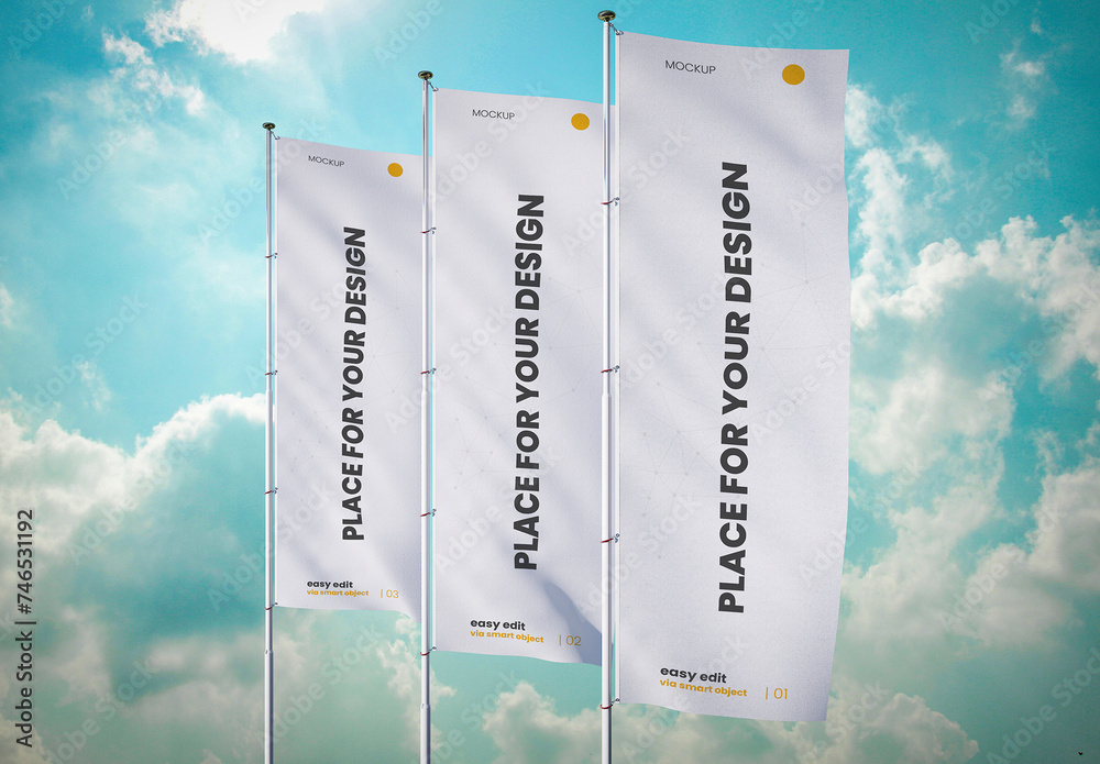 Three Vertical Flags 03 Stock Template | Adobe Stock