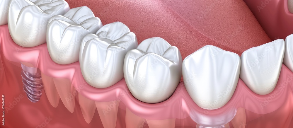 This close-up shot showcases a tooth with a noticeable gap due to a ...