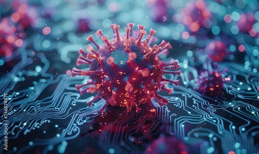 Data corruption visualized in a network overrun by a spreading computer ...