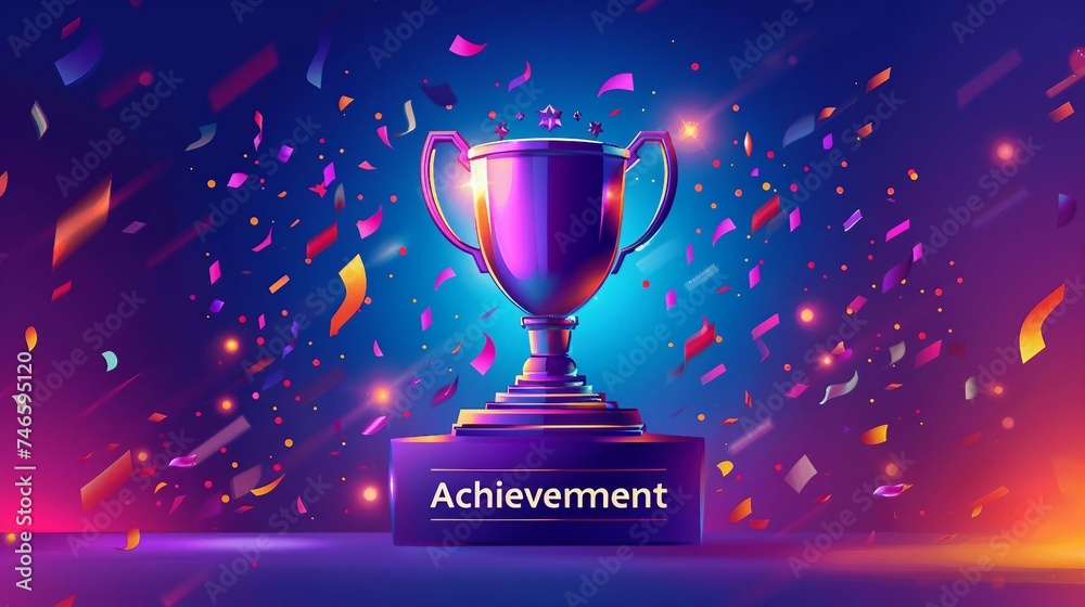 an illustration with the word Achievement seamlessly integrates with a ...