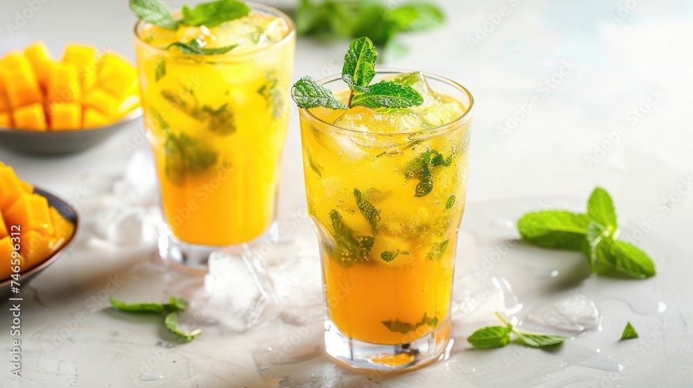 Mango mint slice mocktail. Tropical Mango Spritz. An effervescent mango ...