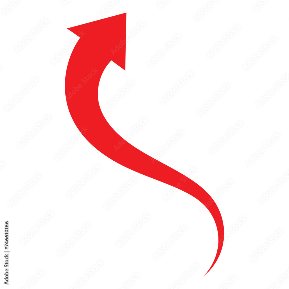 Red curved arrow icon. Arrow indicated the direction symbol. curved ...
