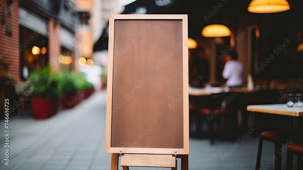 Empty sandwich board for a menu. Experience the harmony of flavors in ...