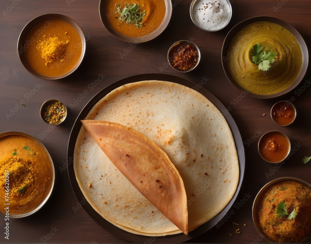 Paper Masala Dosa: South Indian delight served with sambhar and coconut ...