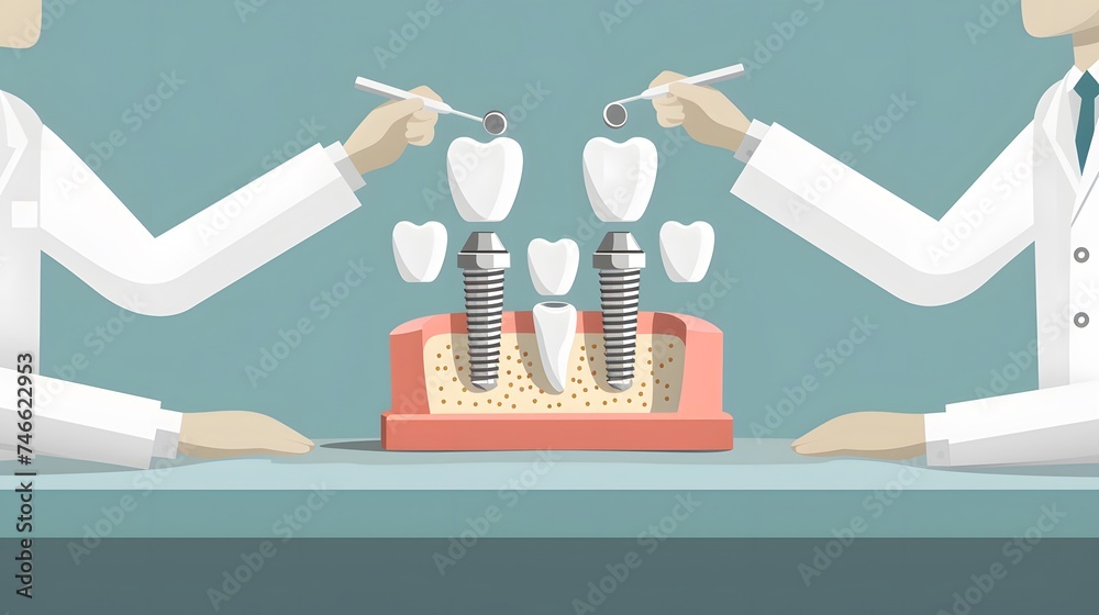 Mental model dental implant installation procedure, way of restoring ...