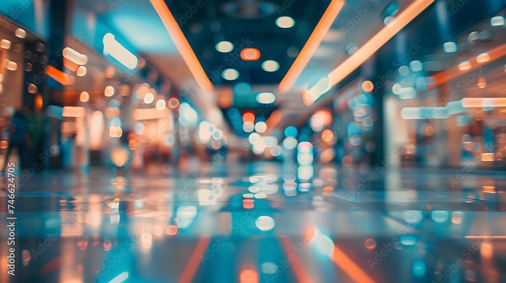 Shopping mall, department store interior with the supermarket for ...