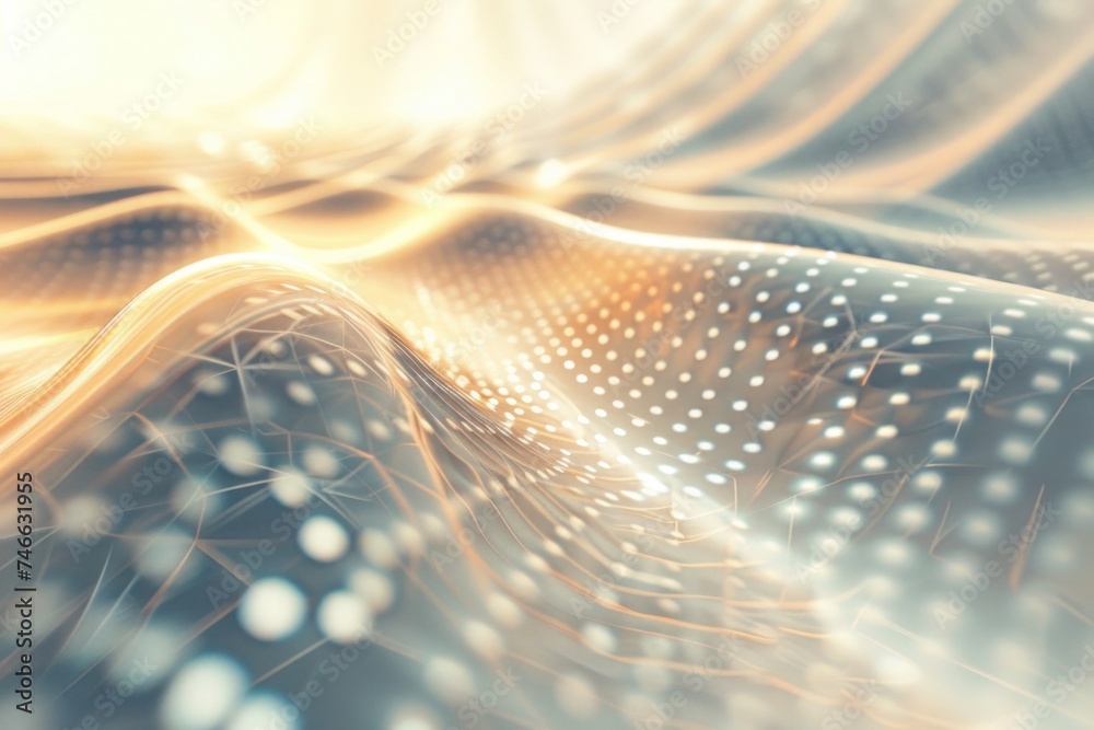 The image showcases a 3D-rendered background of organic curves and ...