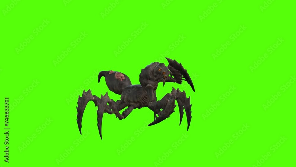 Monster Spider Claws Attack Green Screen Animation 4K Rendering vídeo do Stock | Adobe Stock