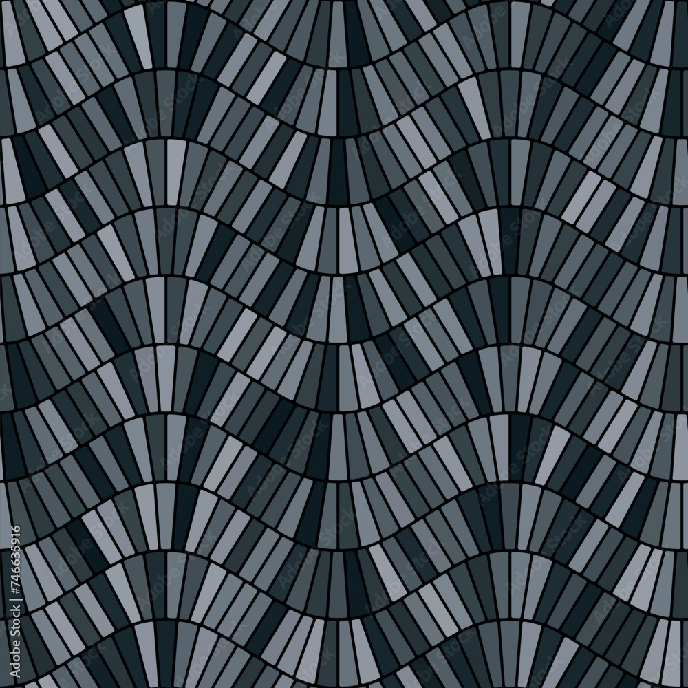 Seamless geometric pattern. Gray cobblestone flooring with small ...