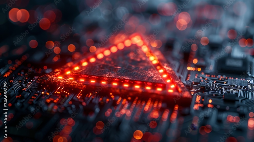 Warning of a hacked system, cyber attack on a computer network. With ...