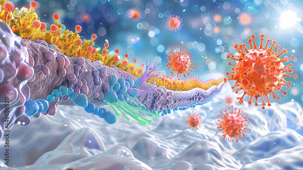 This illustration depicts cilia on a cell's surface moving to expel ...