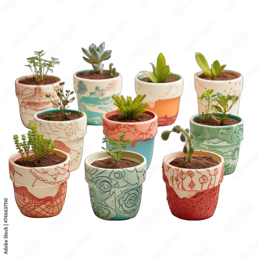 Unique 3D-printed plant pots with Earth Day-themed patterns and quotes ...
