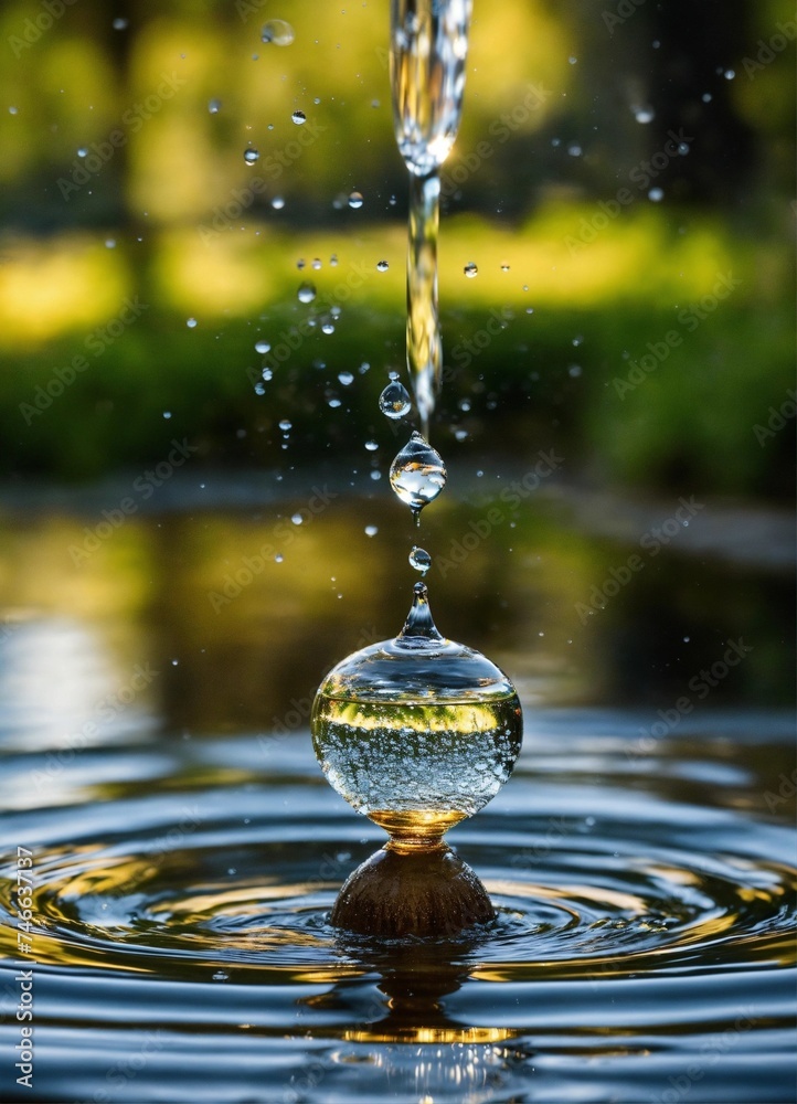 "Resilient Renewal: A Captivating Display of a Water Droplet Emerging ...