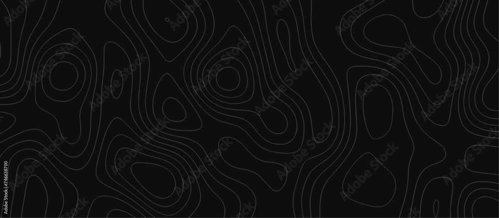 Abstract outline topographic contour map background. Dark texture ...