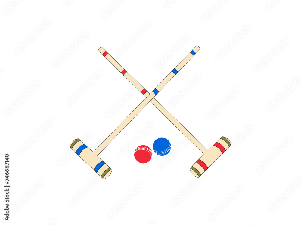 Croquet mallet vector. Croquet mallet and ball vector design and ...