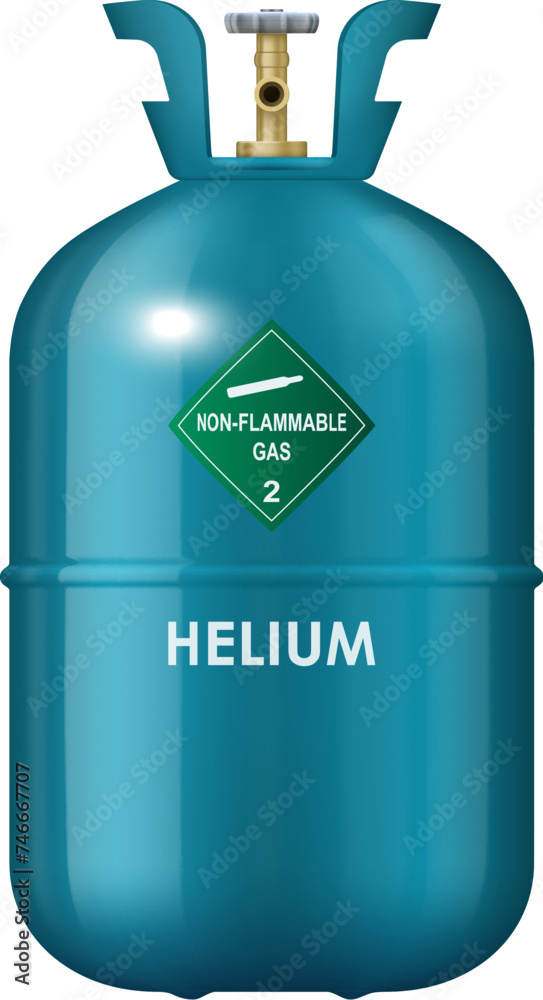 Vecteur Stock Realistic helium gas metal cylinder. Isolated vector tank ...