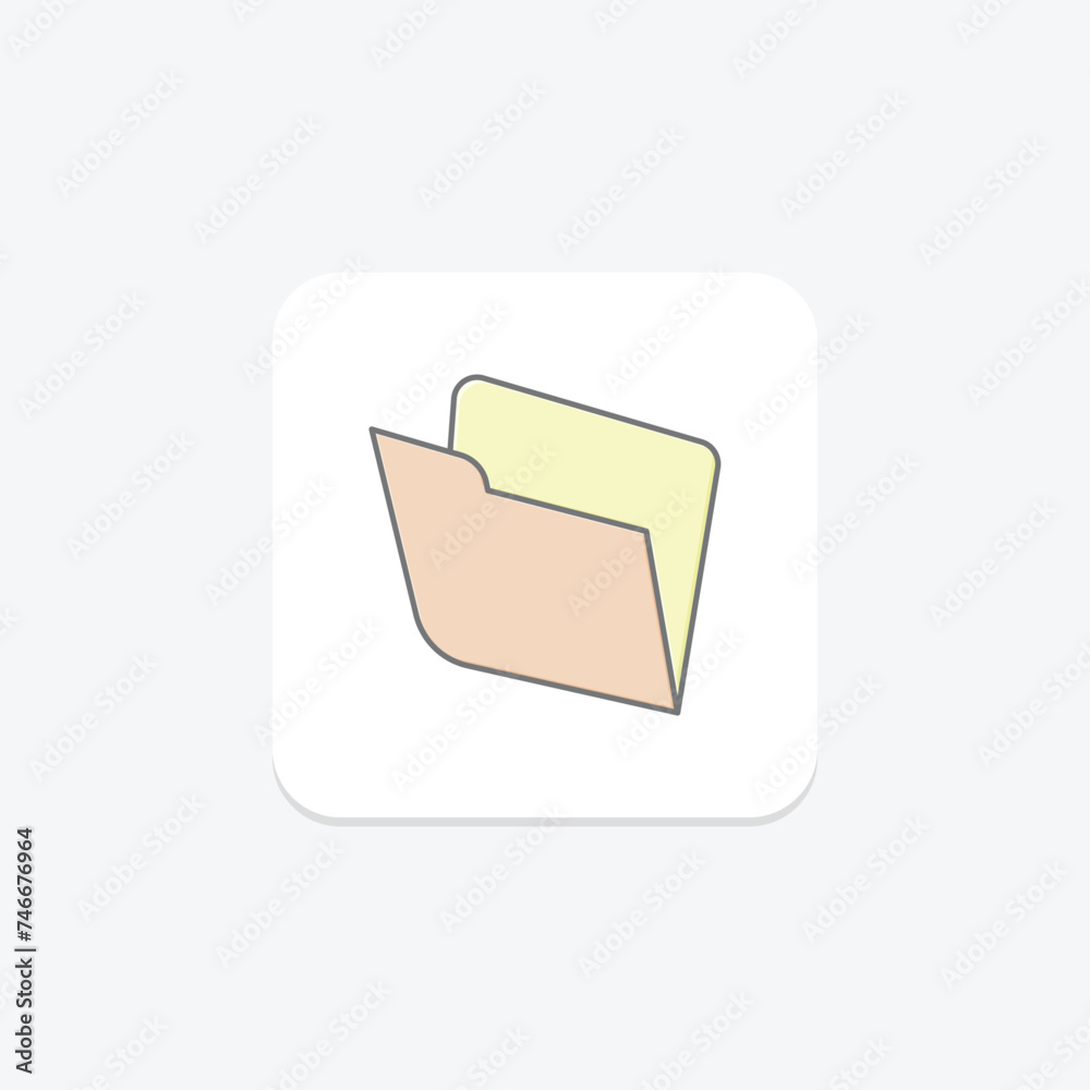 Folder icon, folders, directory, directories, file folder lineal color icon, editable vector ...