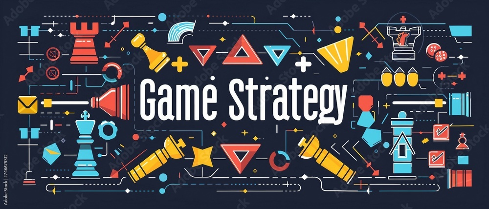 an illustration for the term of Strategic Game where the text is ...