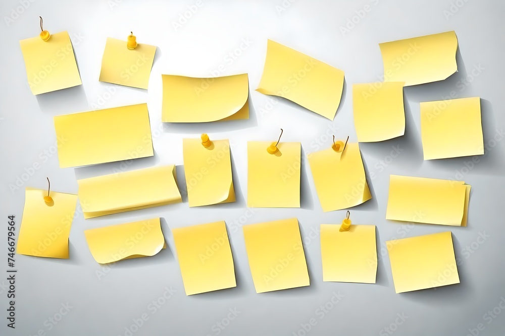 Yellow stick note isolated on white background vector Realistic yellow ...