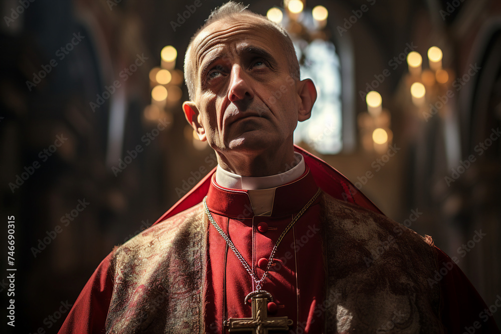 Handsome preacher face catholic priest generated by AI Stock Photo ...
