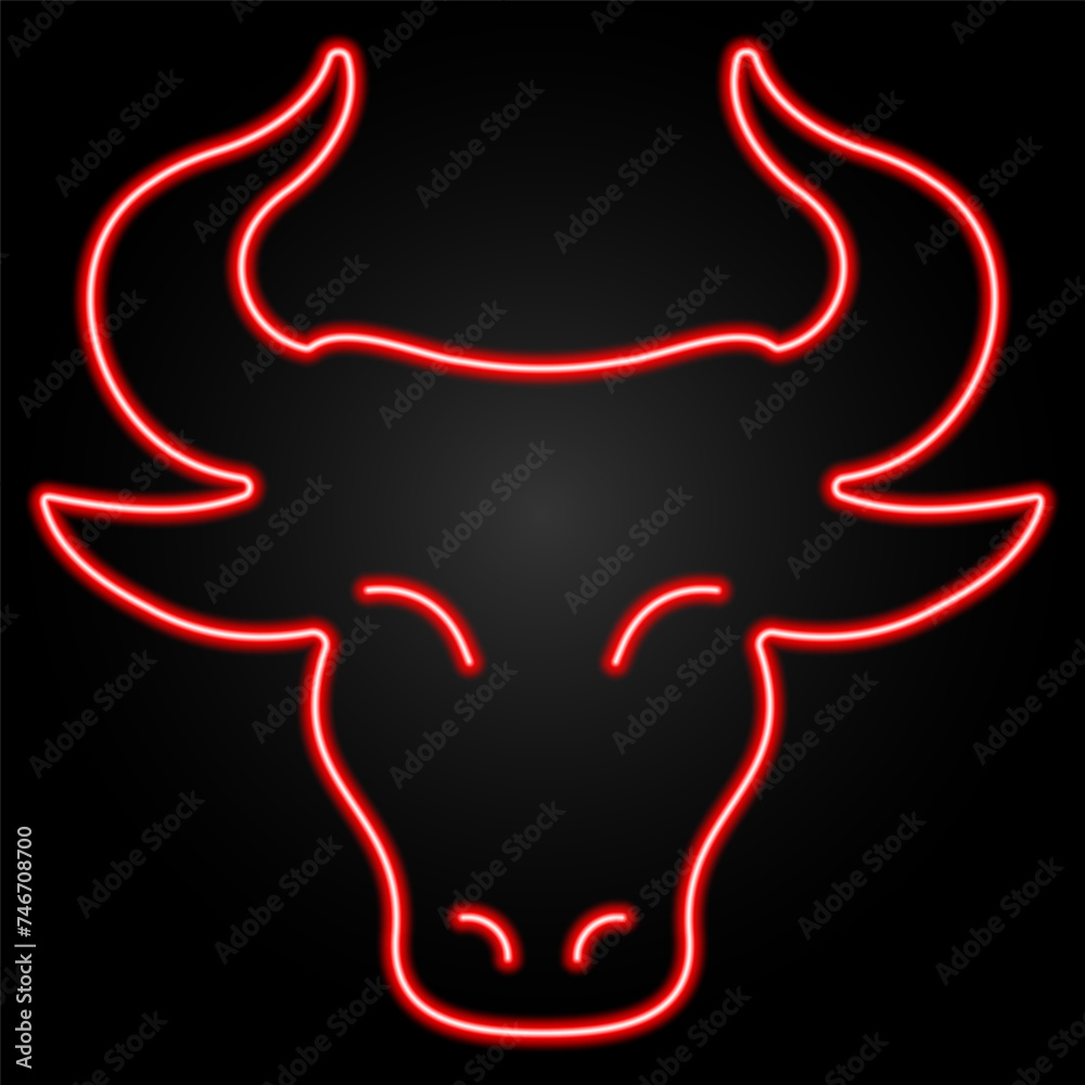 bull neon sign, modern glowing banner design, colorful modern design ...