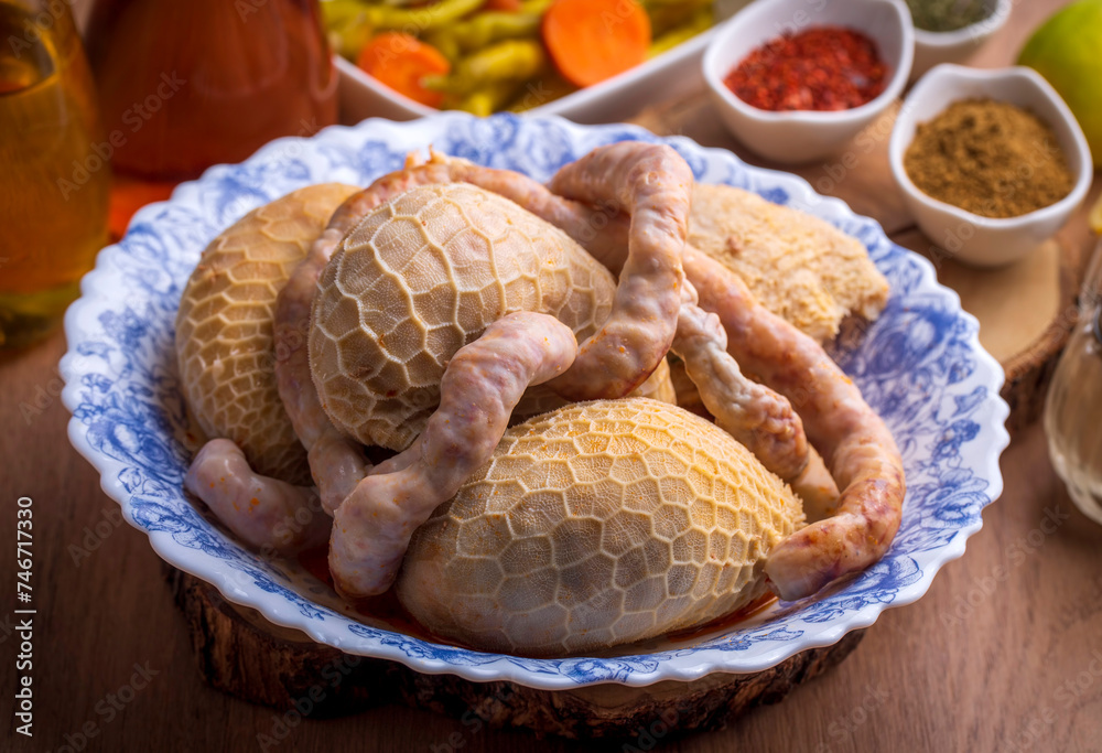 Traditional middle eastern food; stuffed offal, stuffed tripe. Stuffed ...