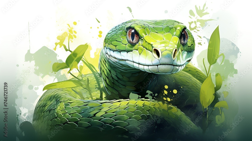 3d vector illustration of a very venomous but docile big Snake cartoon ...